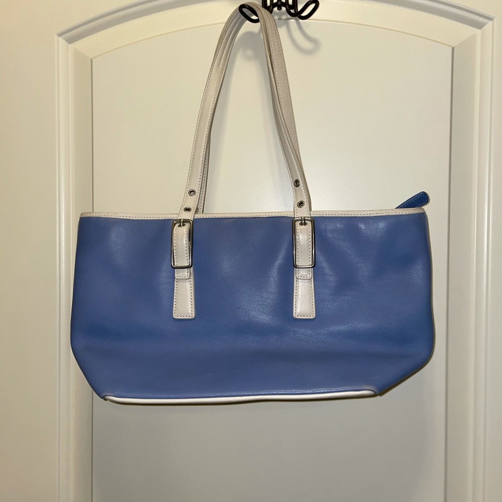 Coach Cadet Blue & Ivory Leather Satchel - Gem
